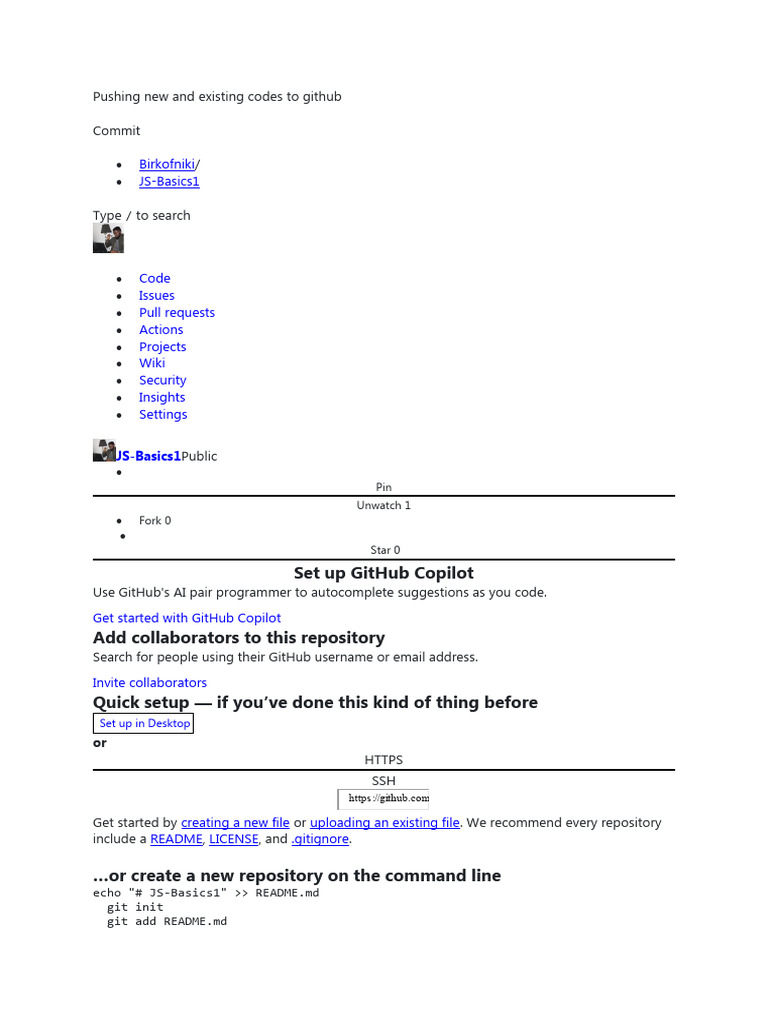 Pushing Code To Github | PDF | Computers