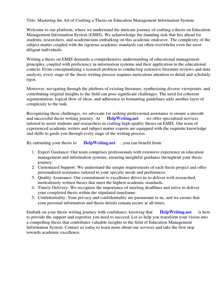 Thesis On Education Management Information System | PDF | Thesis | Cloud Computing