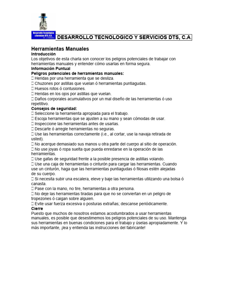 herramientas manuales | PDF