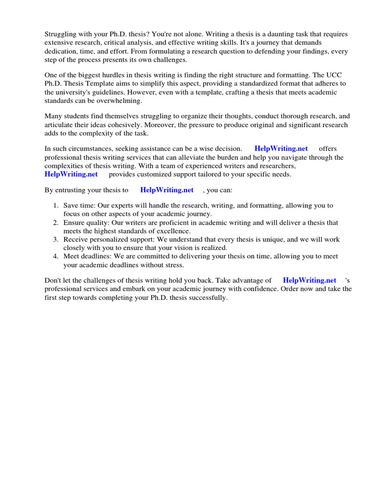 Ucc PHD Thesis Template | PDF | Thesis | Doctor Of Philosophy