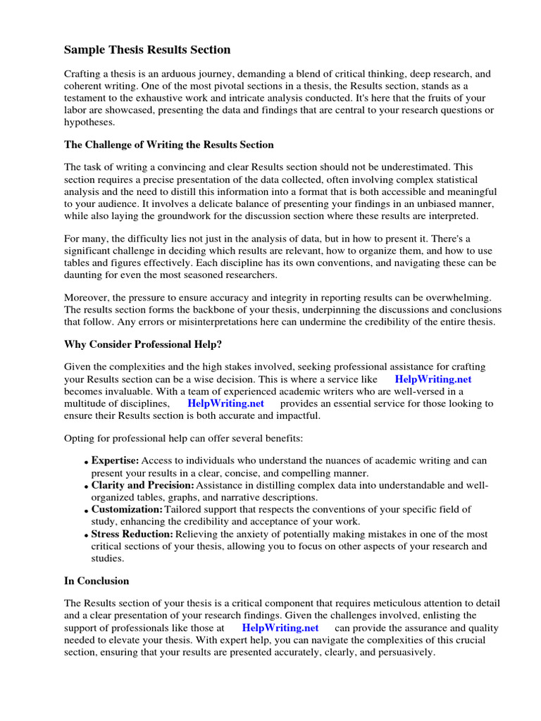 Sample Thesis Results Section | PDF | Data Analysis | Thesis