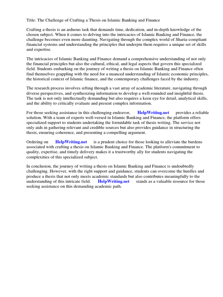 Islamic Banking Thesis Challenges | PDF | Islamic Banking And Finance | Sharia