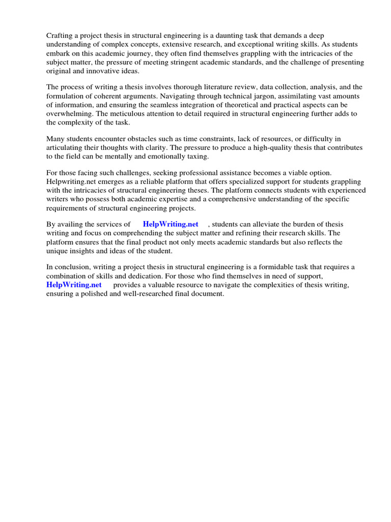 Structural Engineering Thesis Help | PDF | Thesis | Engineering