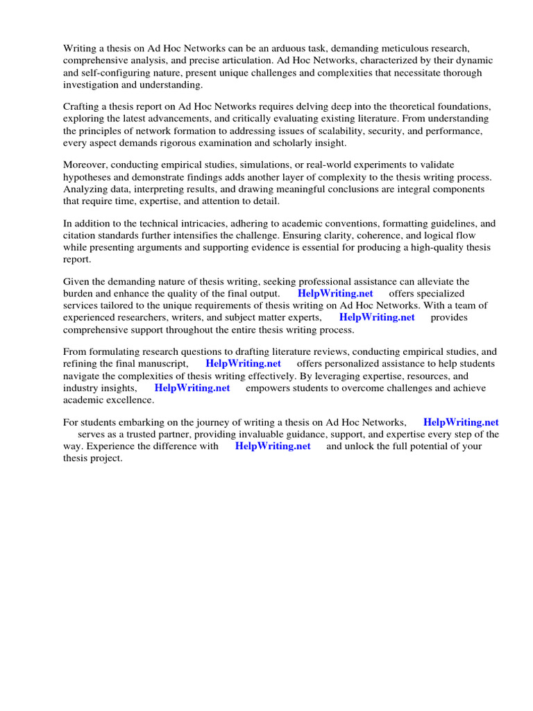 Thesis Report On Ad Hoc Network Pdf Wireless Ad Hoc Network Computer Network