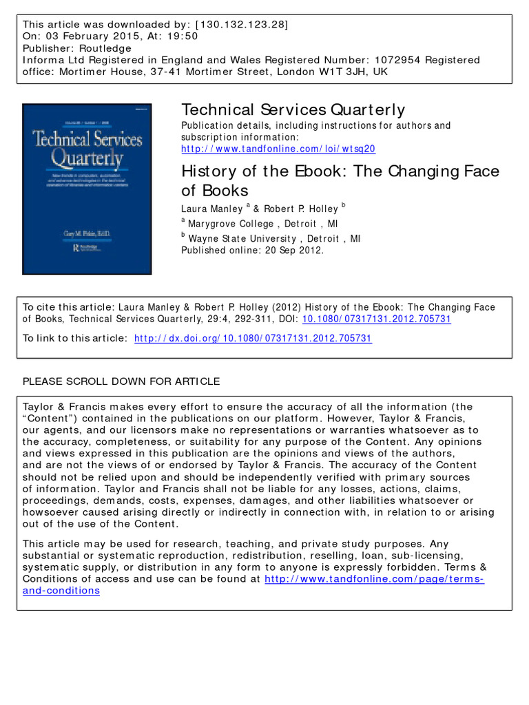 History of The Ebook: The Changing Face of Books | PDF | Digital Rights ...