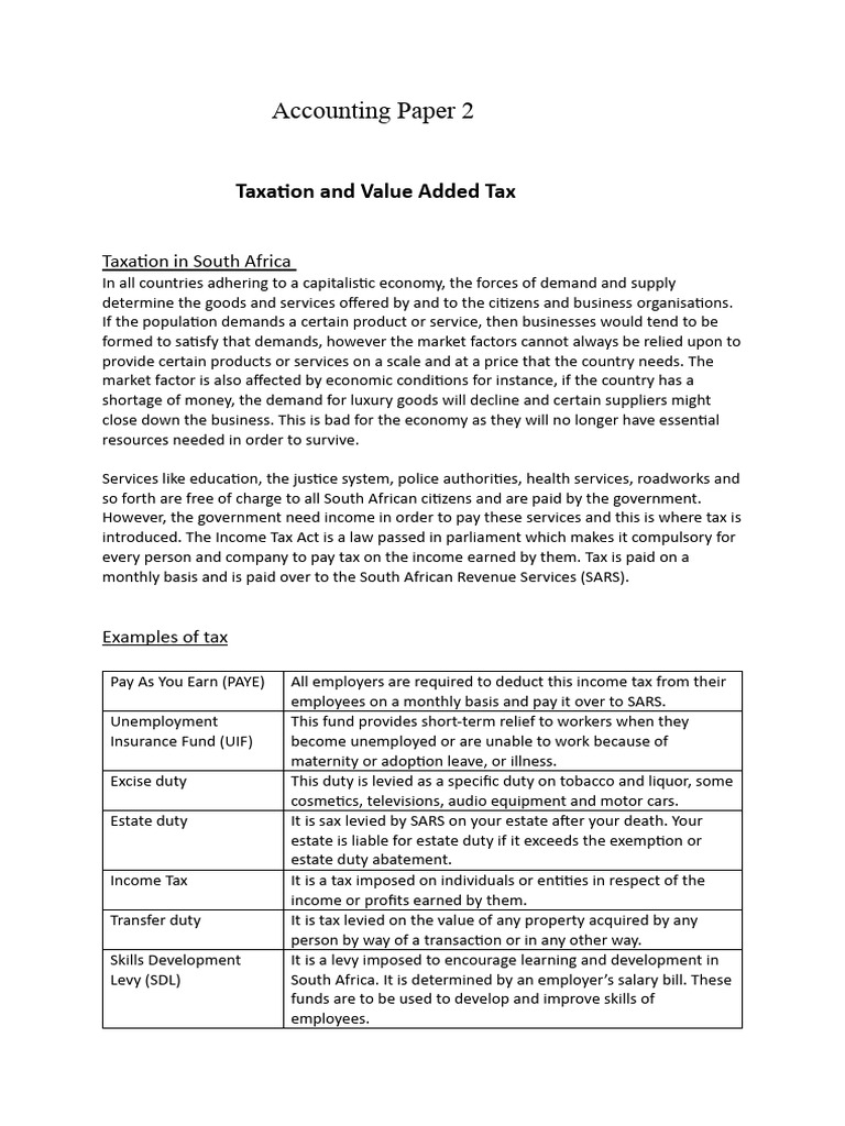Accounting Paper 2 | PDF | Taxes | Value Added Tax