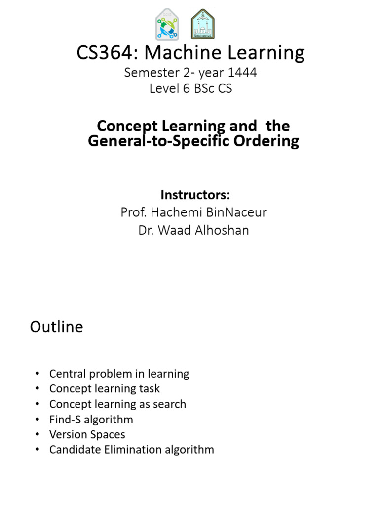 CH2 ConceptLearning | PDF | Hypothesis | Function (Mathematics)