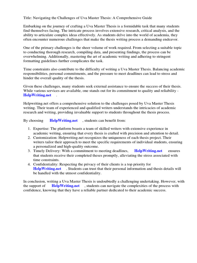 Uva Master Thesis Guide | PDF | Thesis | Essays Uva Master Thesis Guide | PDF | Thesis | Essays