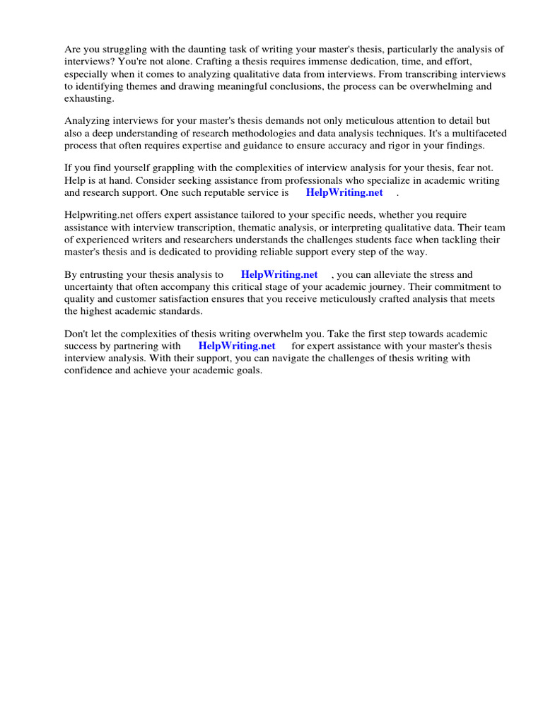 Master Thesis Interview Analysis | Download Free PDF | Methodology | Recruitment