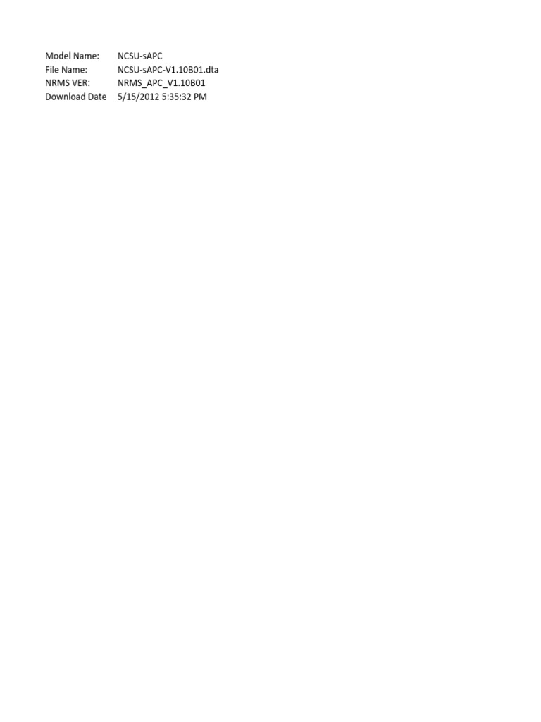 NCSU-sAPC Configuration Parameters | PDF | Electric Power | Physical ...