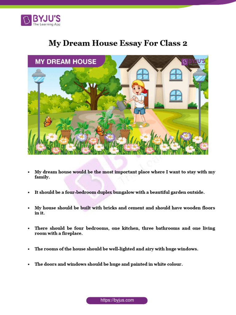 My Dream House Essay For Class 2 | PDF | Home & Garden