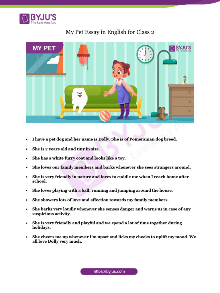 My Pet Essay in English For Class 2 | PDF