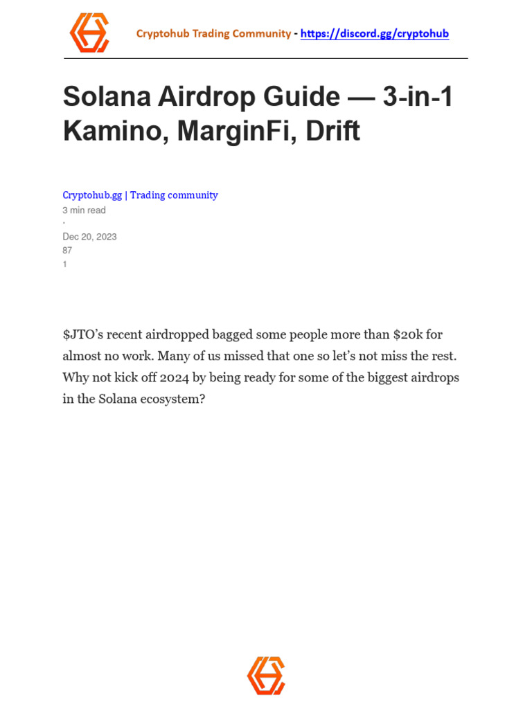 Solana Airdrop Strategy Guide | PDF | Trade | Political Economy