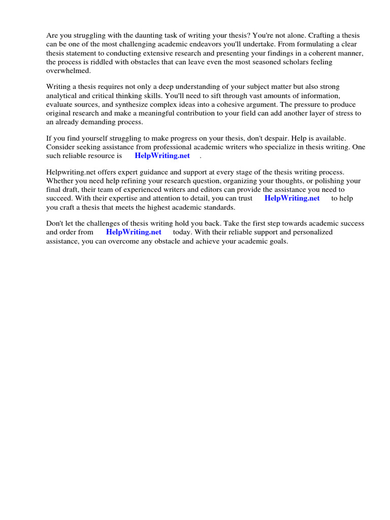 Presentation Thesis Example | PDF | Thesis | Expert