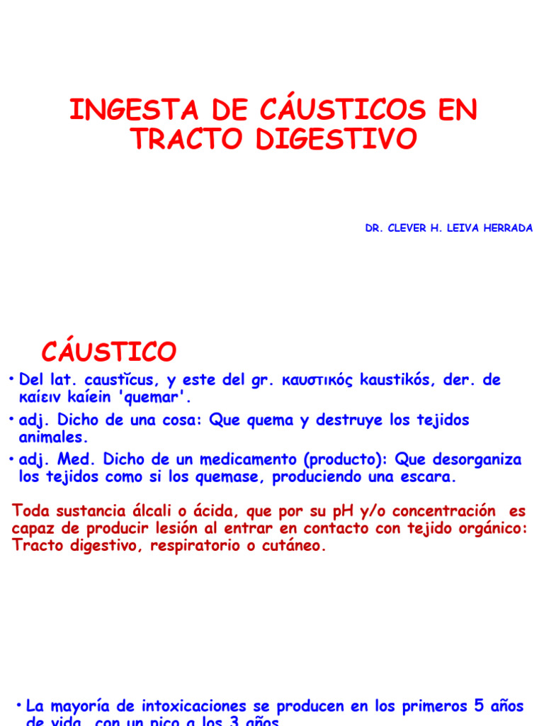 Ingesta de Cáusticos | PDF | Endoscopia | Estómago