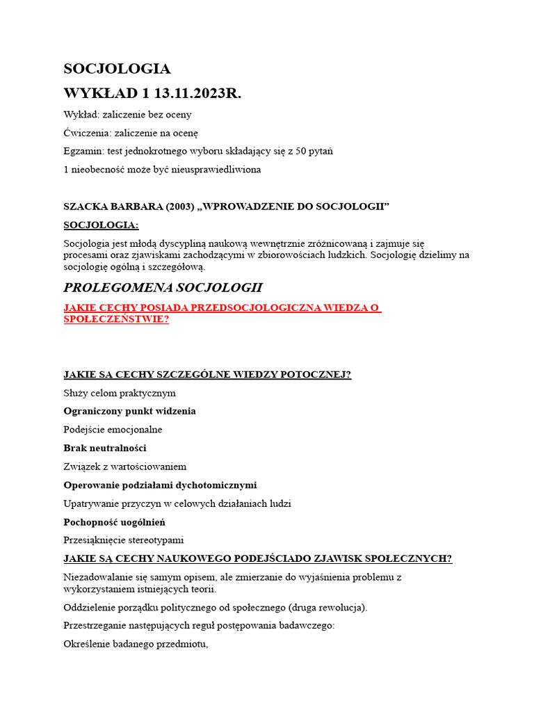 SOCJOLOGIA | PDF