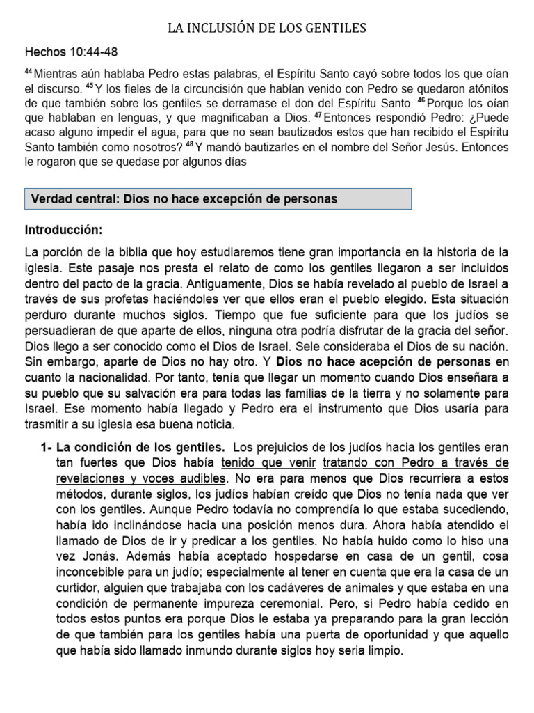 Inclusión de Gentiles en el Evangelio | PDF | espíritu Santo | San Pedro