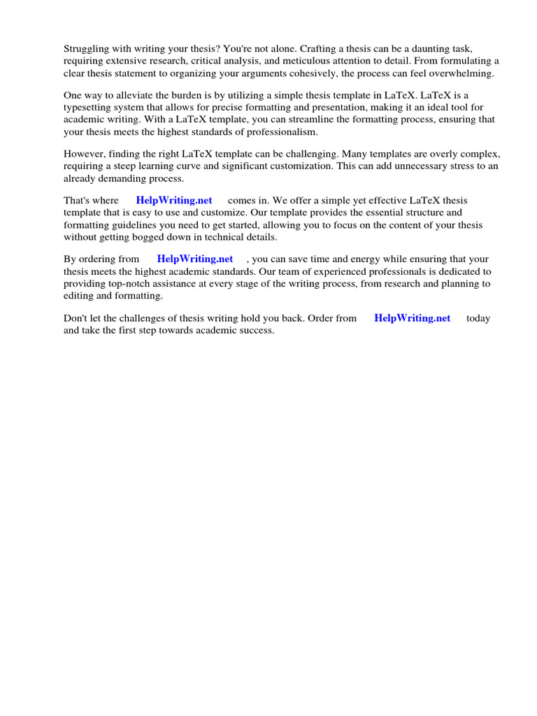 Simple Thesis Template Latex | PDF | Thesis | Computing