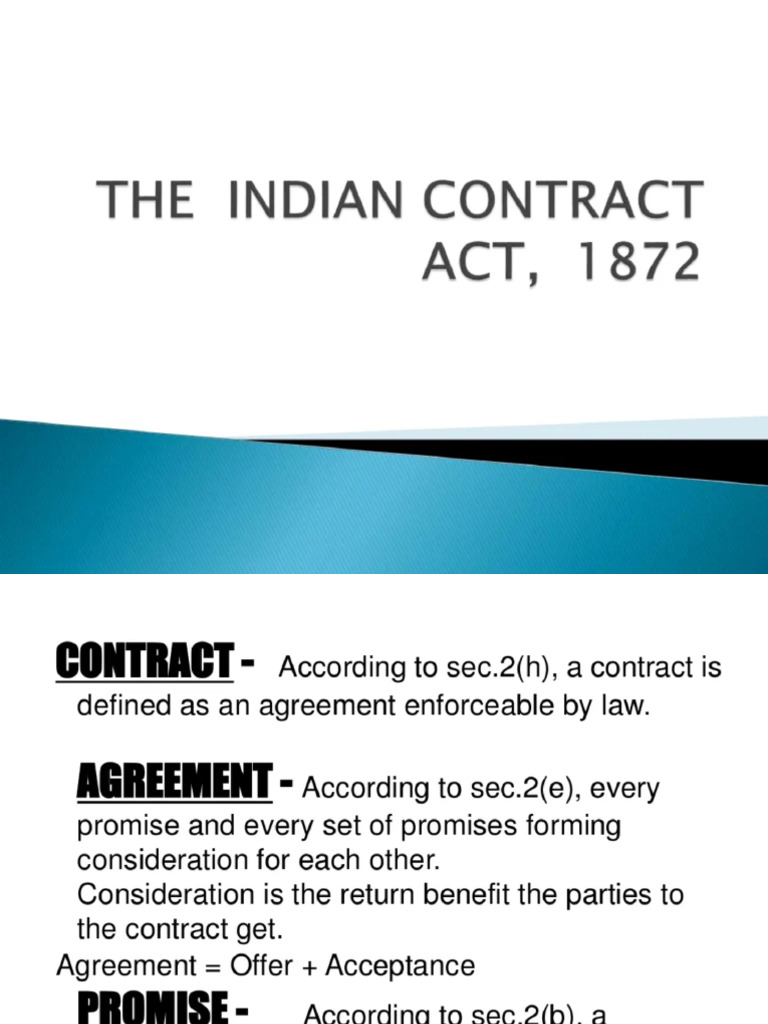 Slides Indian Contract Act 1872 | PDF