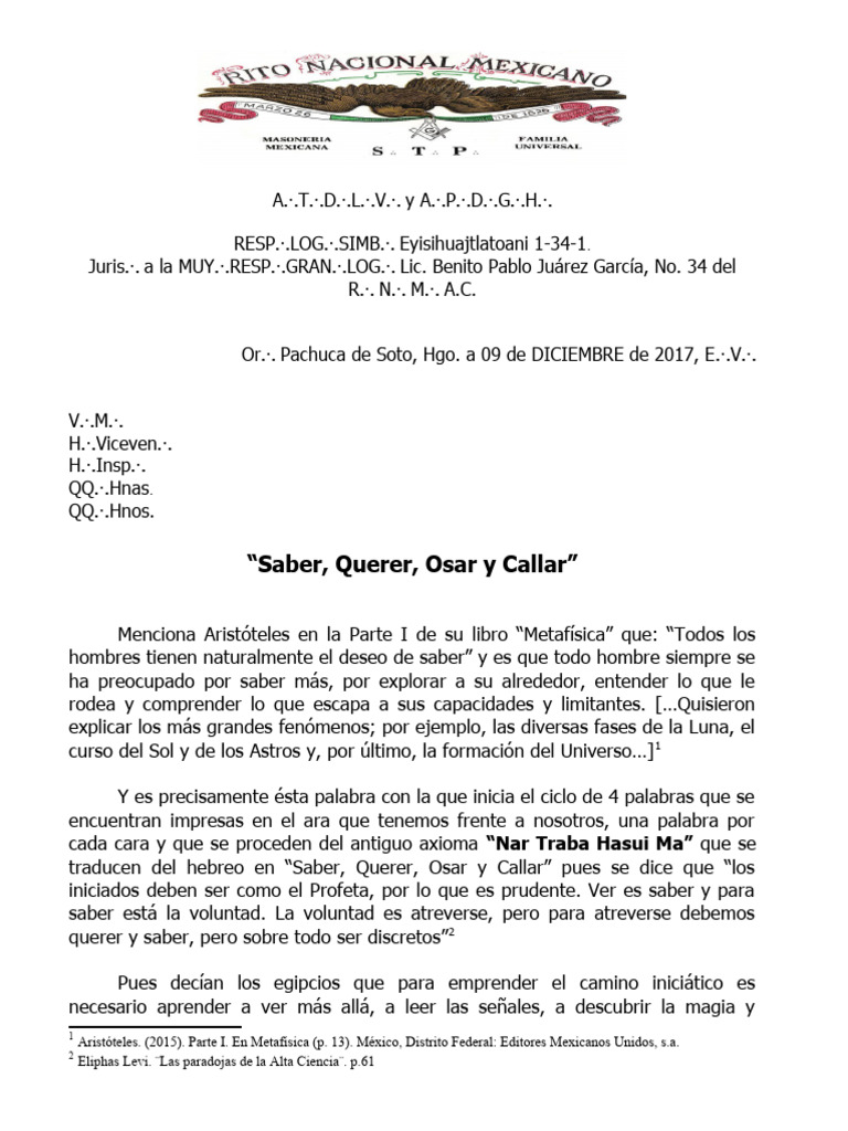 Saber, Querer, Osar y Callar: Un Análisis | PDF