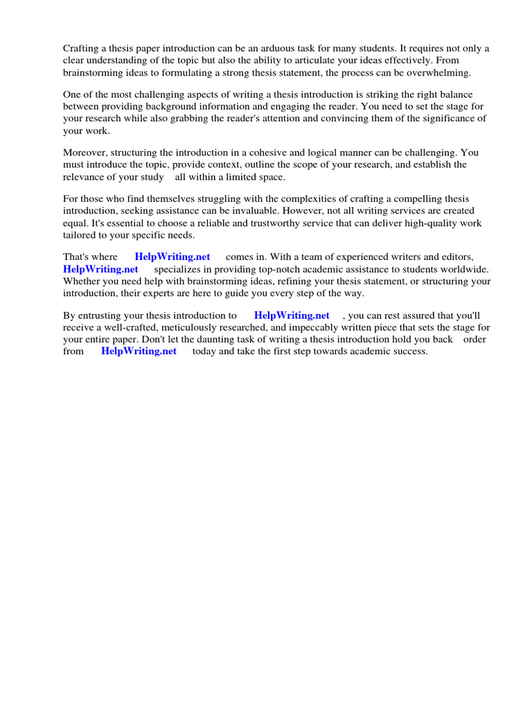 How To Write A Thesis Paper Introduction Pdf Essays Thesis