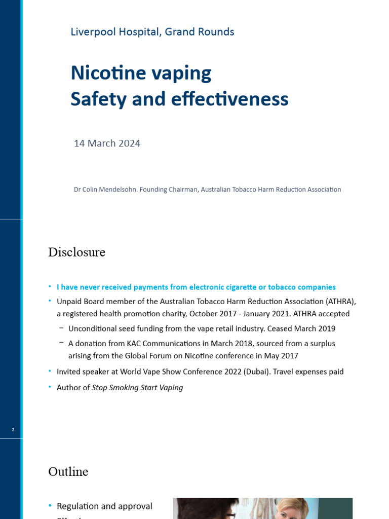 Nicotine Vaping: Safety and Effectiveness | PDF | Electronic Cigarette ...