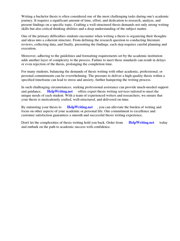 Bachelor Thesis Structure | PDF | Thesis | Thought