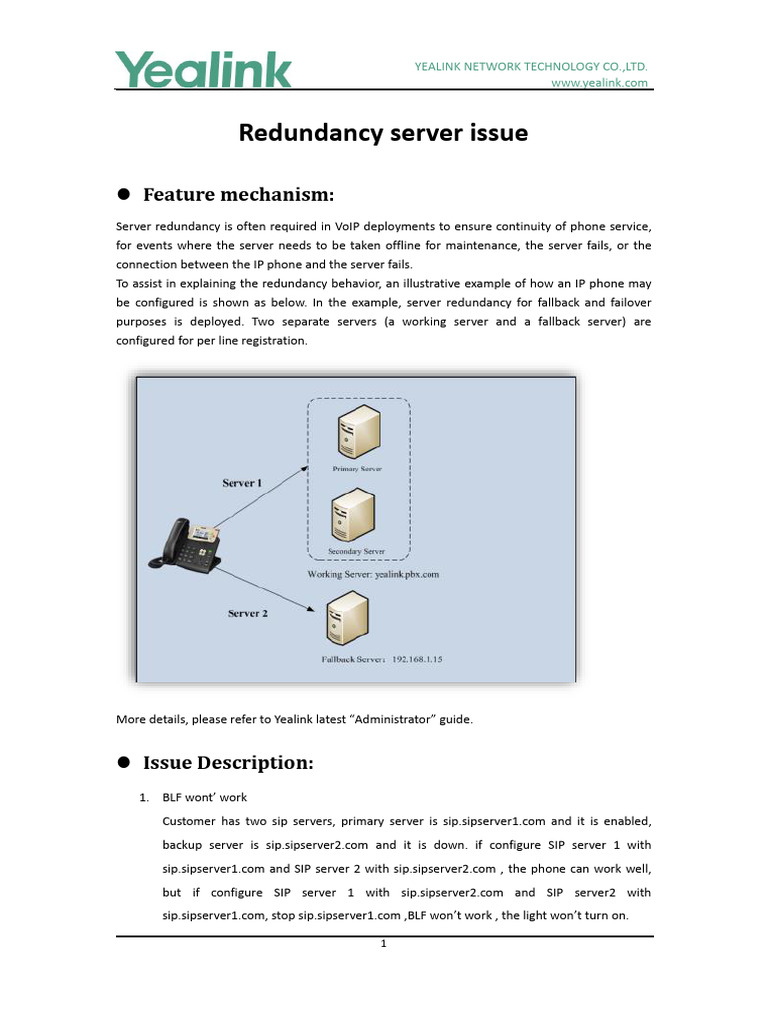 Redundancy Server Issue and BLFrelated | PDF | Session Initiation ...