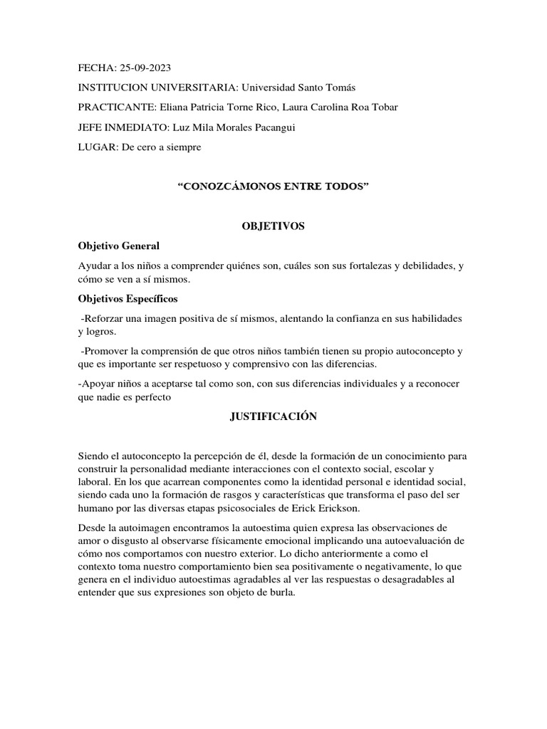 Conozcámonos Entre Todos | PDF | Autoestima | Referencia