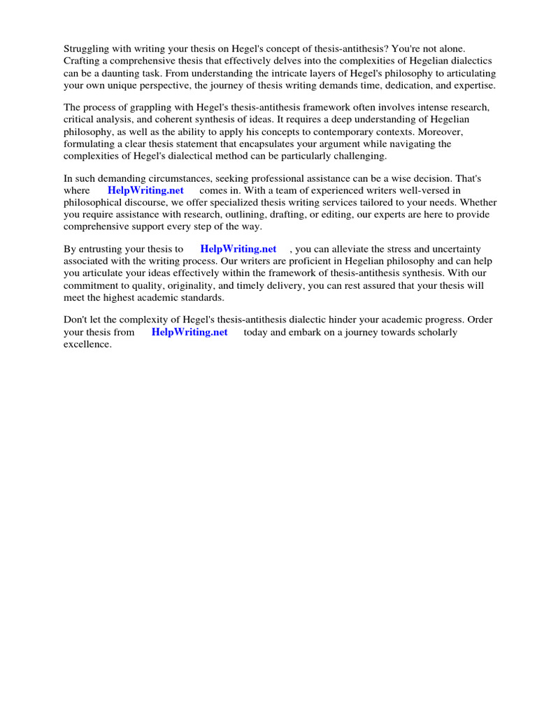 Hegel Thesis Antithesis | PDF | Dialectic | Georg Wilhelm Friedrich Hegel