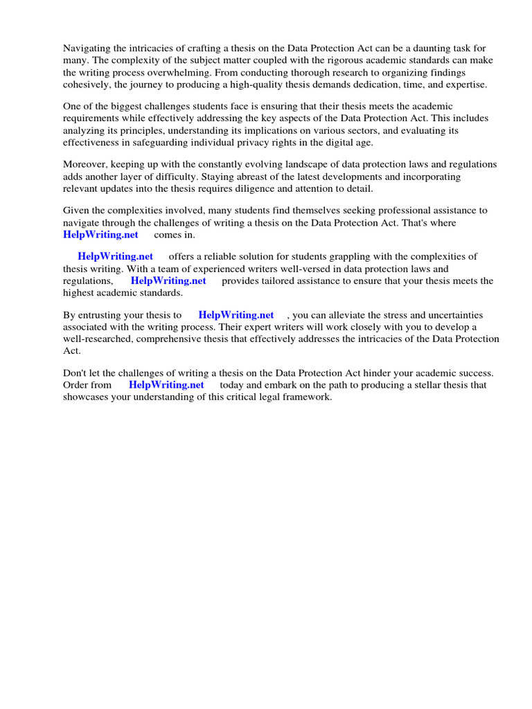 Data Protection Act Thesis | PDF | Justice | Crime & Violence