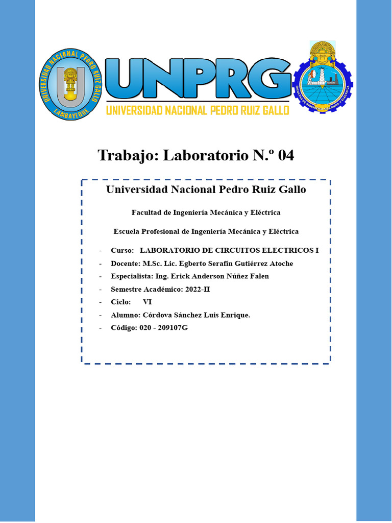 Laboratorio #4 | PDF | Electricidad | Corriente eléctrica