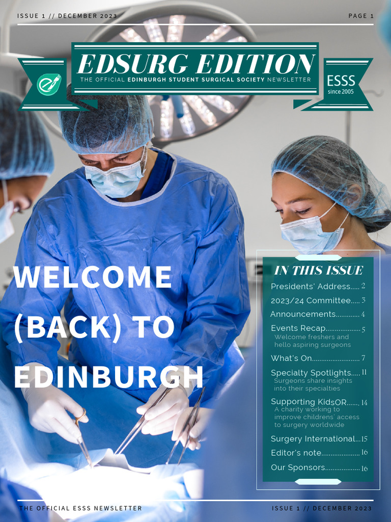 Esss Newsletter Dec23 - Issue 1 | PDF | Surgery | Urology