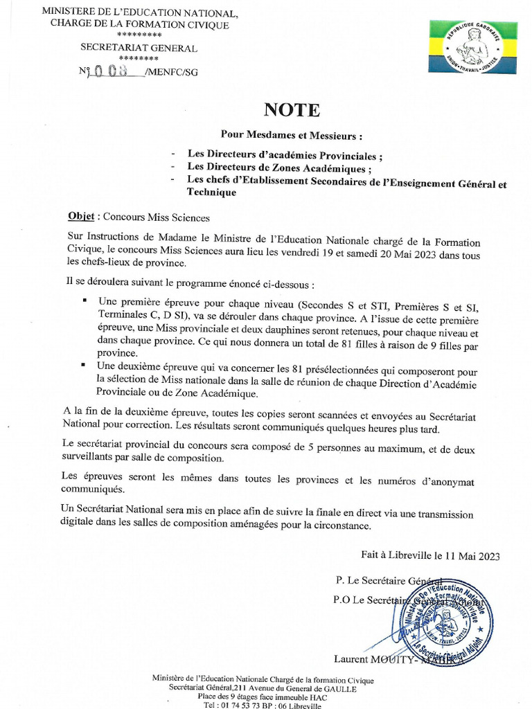 Concours Miss Science | PDF