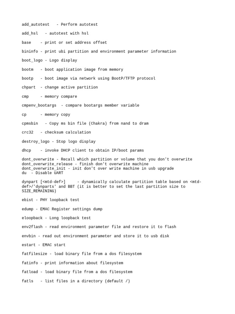 Tabela de Comandos Ms6328la | PDF | Booting | File System