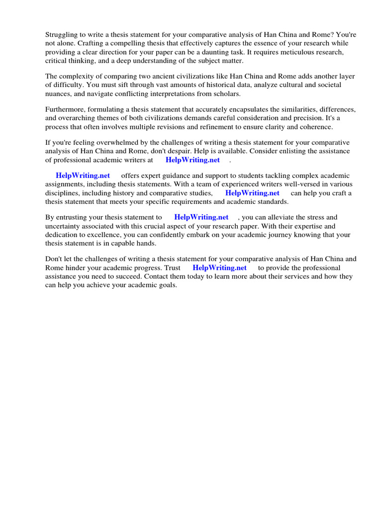 Thesis Statement For Han China and Rome | PDF | Han Chinese | Roman Empire