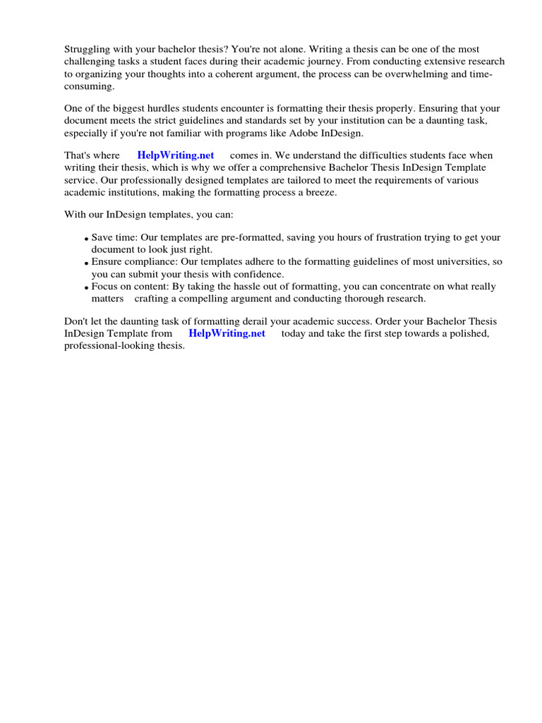 Bachelor Thesis InDesign Template Guide | PDF | Thesis | Page Layout