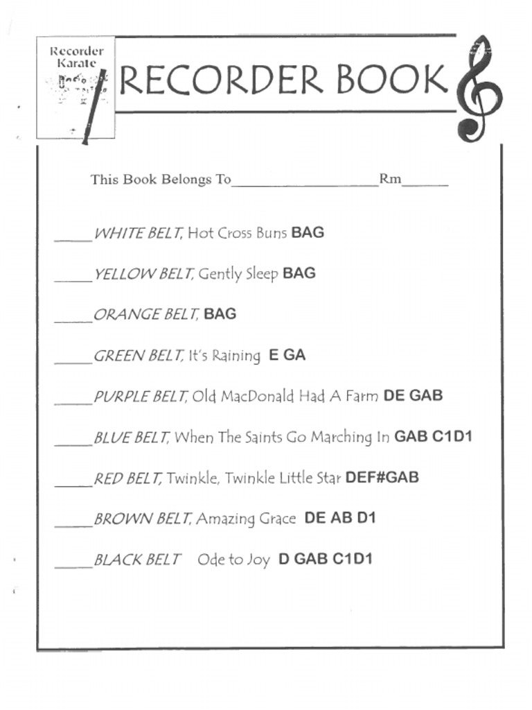 Recorder Book | PDF