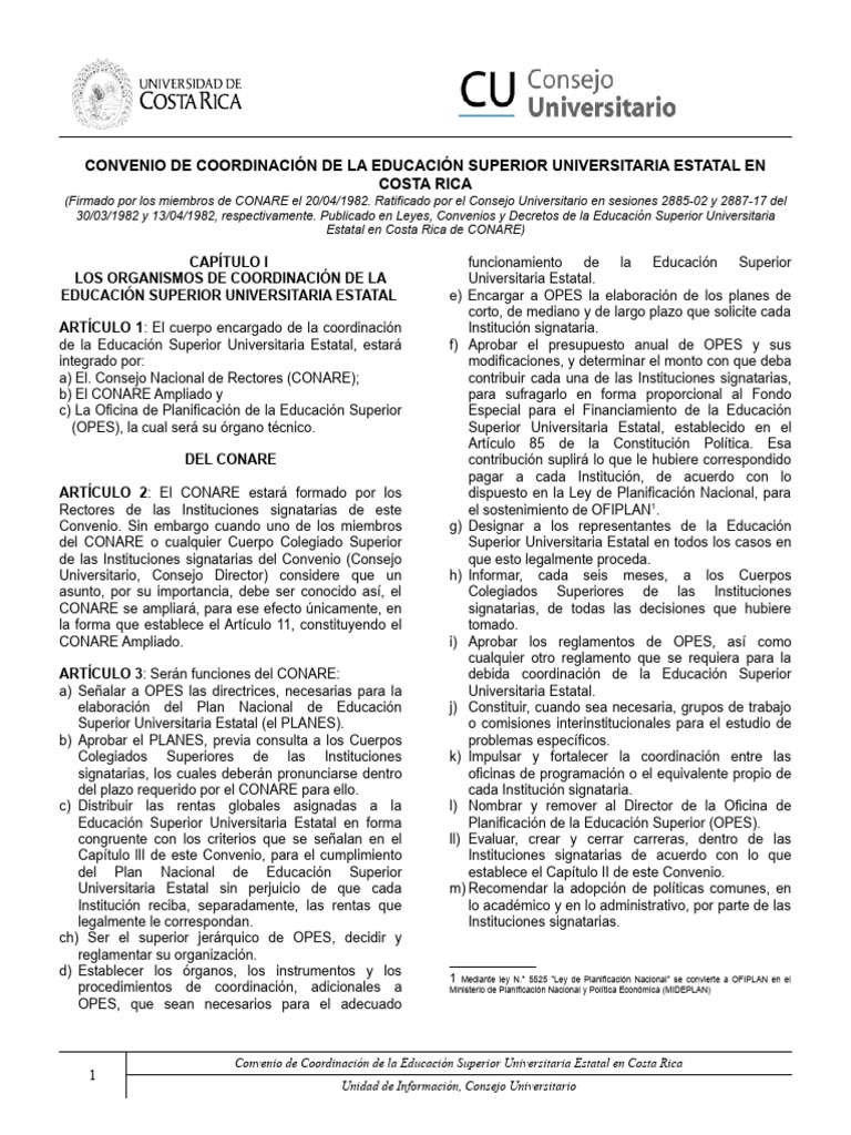 Convenio Conare | PDF | Educación más alta | Presupuesto