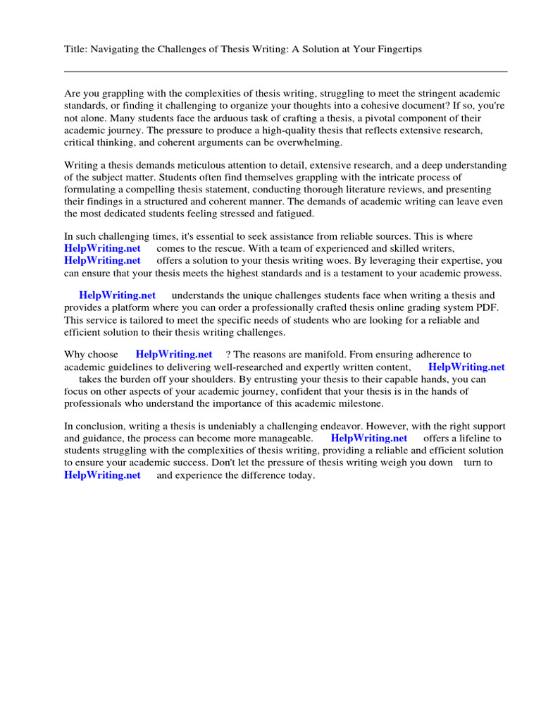 Thesis Online Grading System PDF | PDF | Thesis | Educational Technology