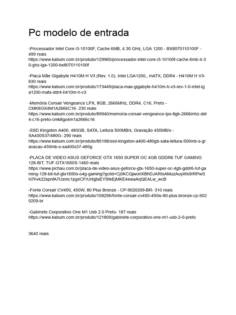 Lista de Computadores | Download grátis PDF | PCs (computadores ...