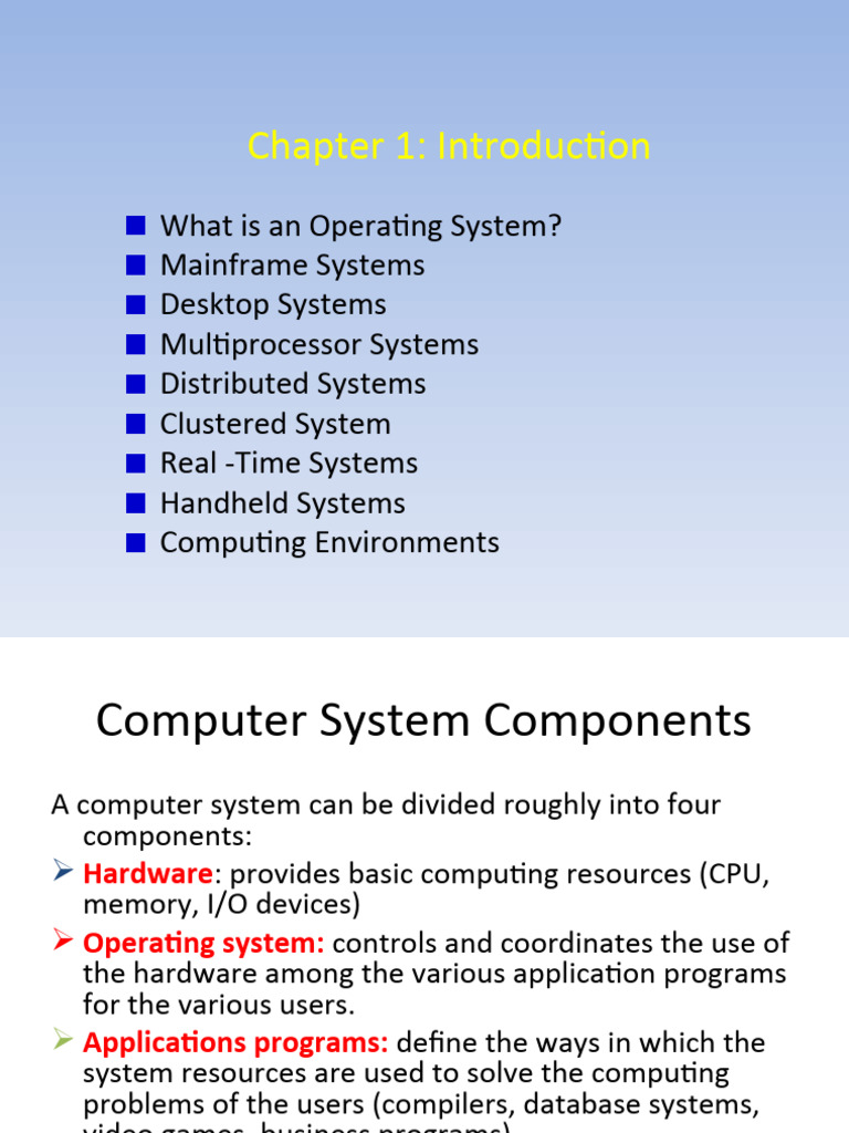 Operating Systems Ch#1 | PDF | Operating System | Process (Computing)