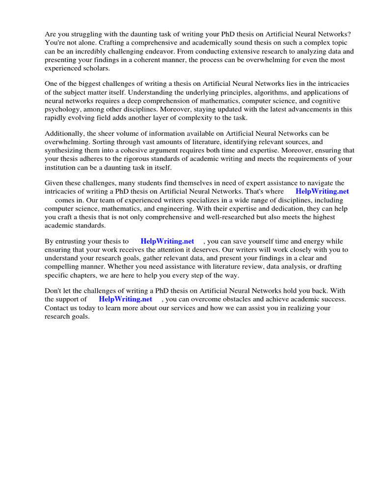 Phd. Thesis Artificial Neural Network | PDF | Artificial Neural Network | Systems Theory