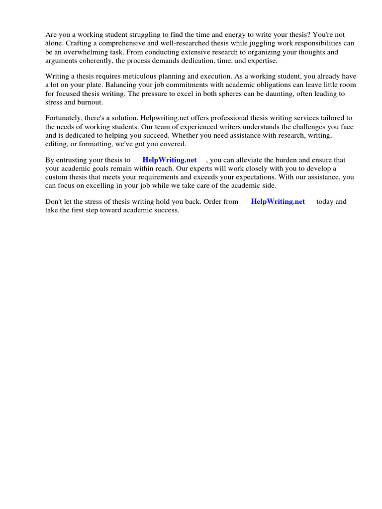 Sample Thesis About Working Students | PDF | Thesis | Boron