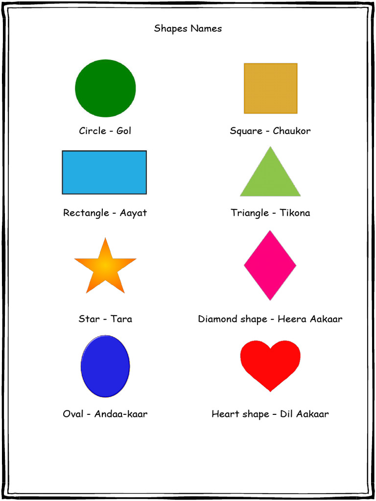 Shapes Names in Hindi | PDF