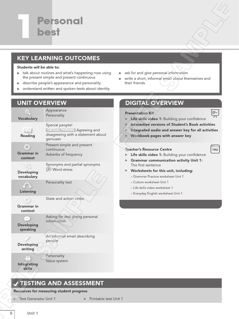 Teacher Notes Units 1-2 | PDF | Linguistics | Grammar
