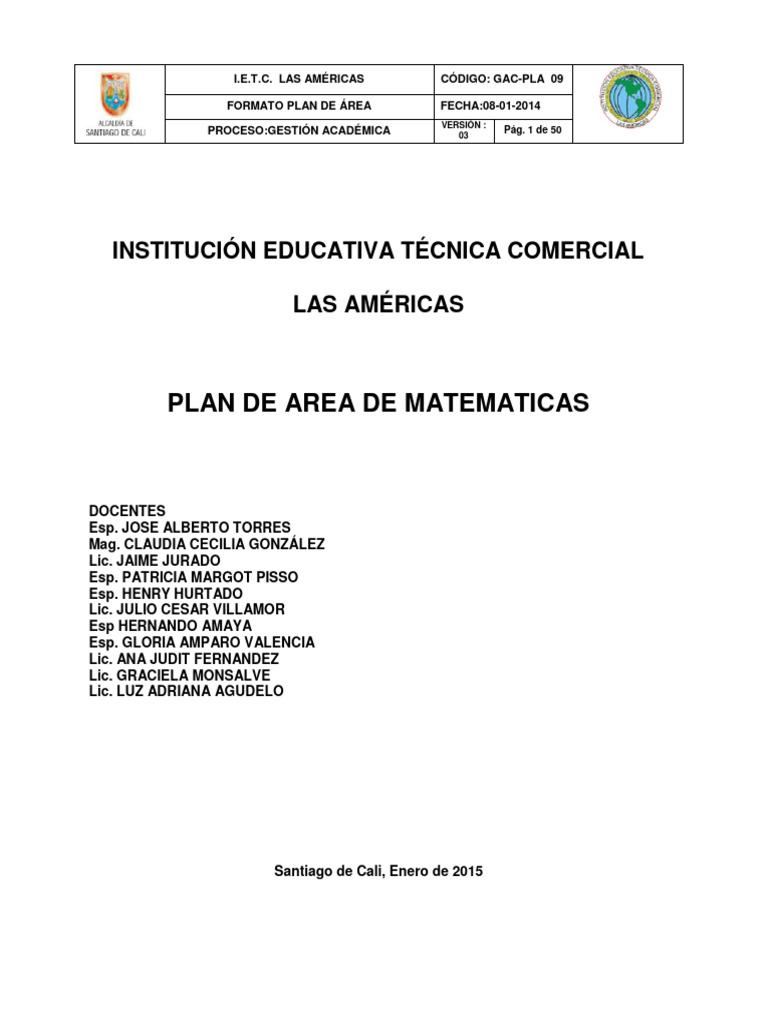 Pla-09-V3-08-01-2015-Matematica de Prescolar | PDF | Aprendizaje ...