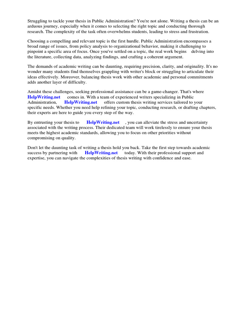 Thesis Topics Public Administration | PDF | Public Administration | Policy