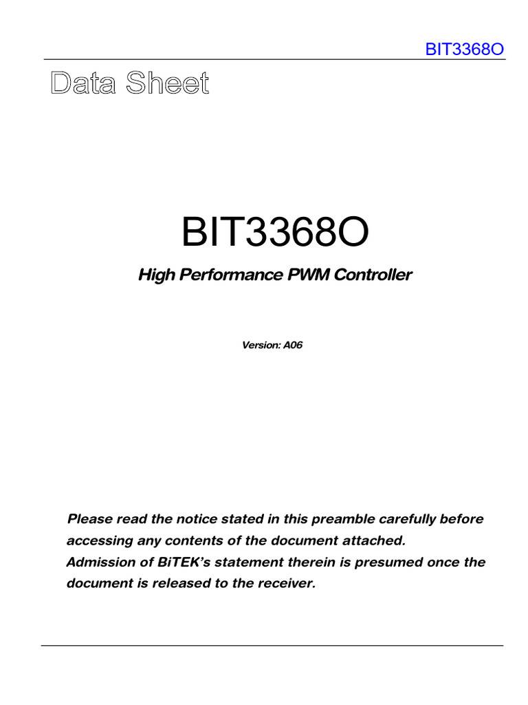 BITEK Beyond Innovation Tech BIT3368O - C5378316 | PDF | Electrical Engineering | Electricity