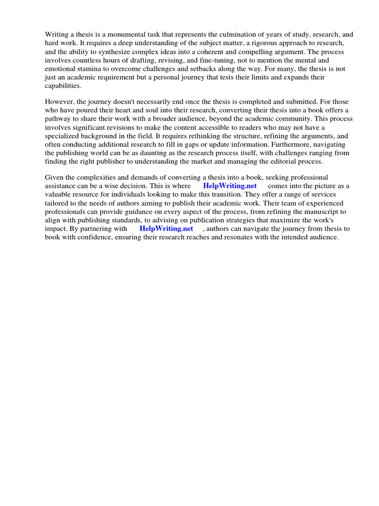 Convert Thesis Into Book | PDF | Open Access | Thesis